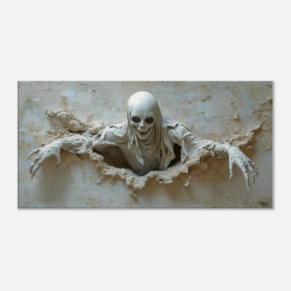 Spooky Ghost Sculpture Canvas Print, Haunted Wall Decor for Halloween ...