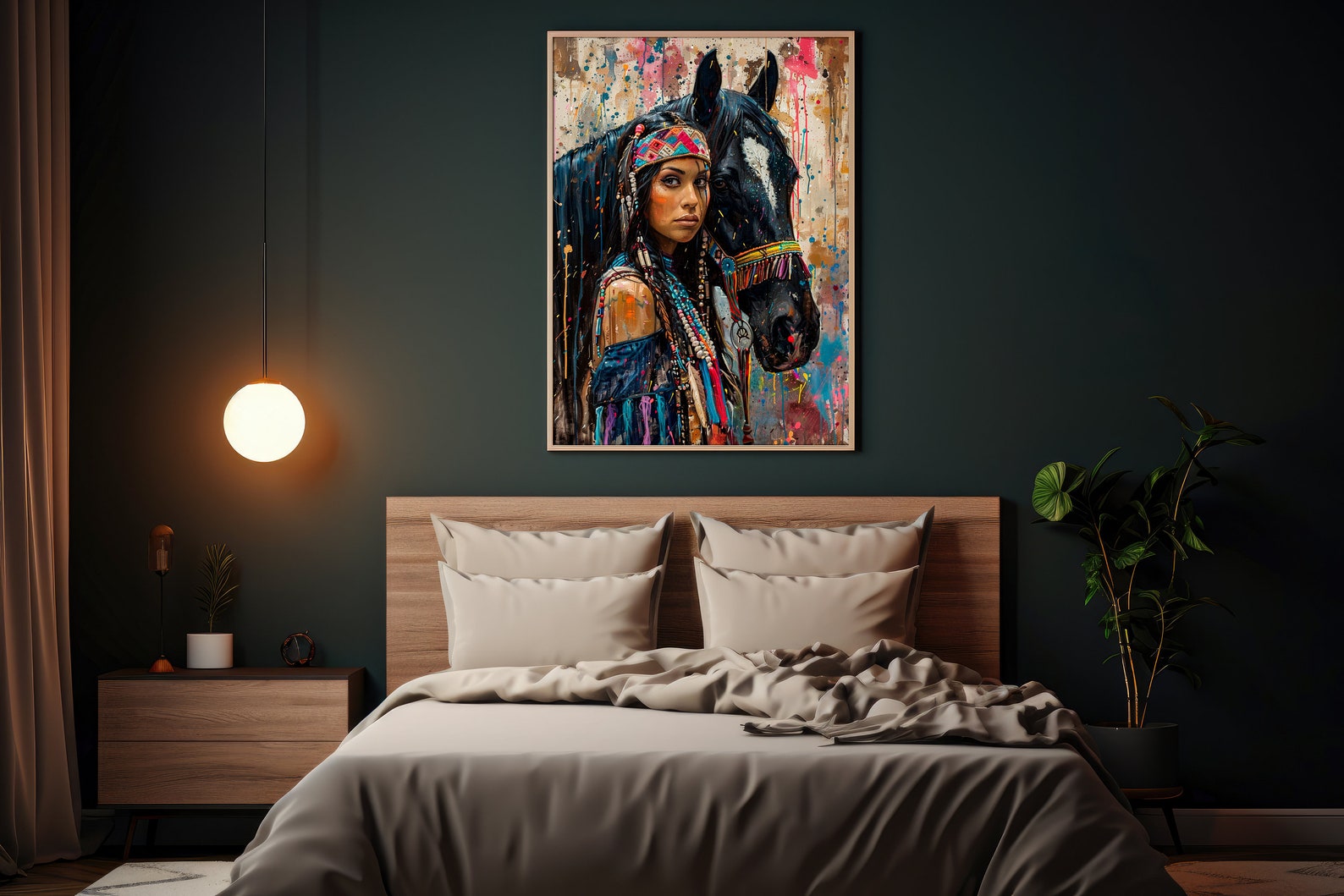 Native American Woman With Horse - Etsy