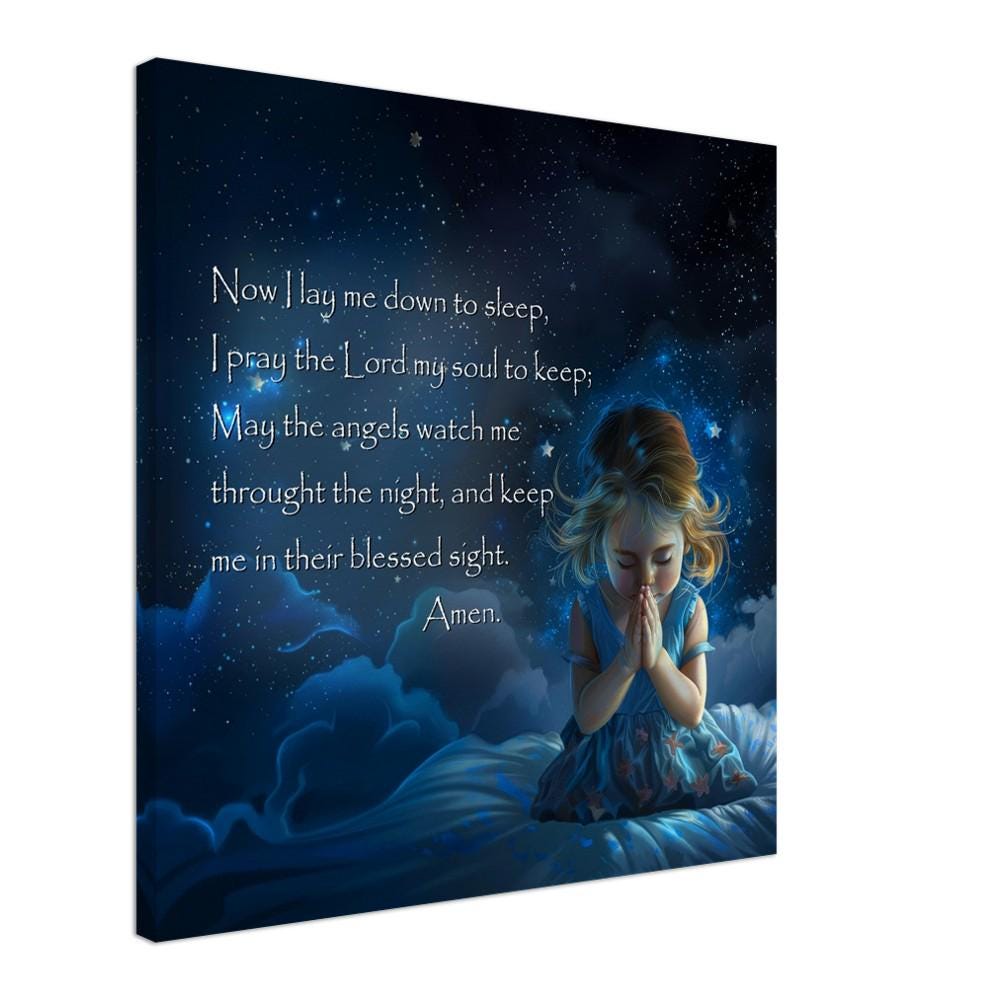 Bedtime Prayer, Prayer Before Bed Wall Art, Child's Nighttime Prayer ...