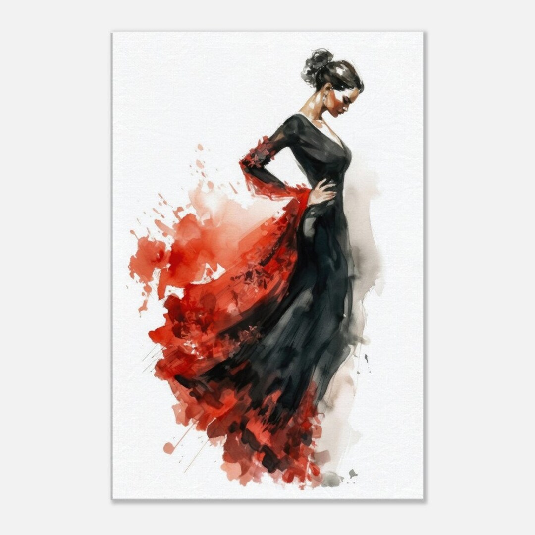 Elegant Passionate Flamenco Dancer, Watercolor Dance Print, Passionate ...