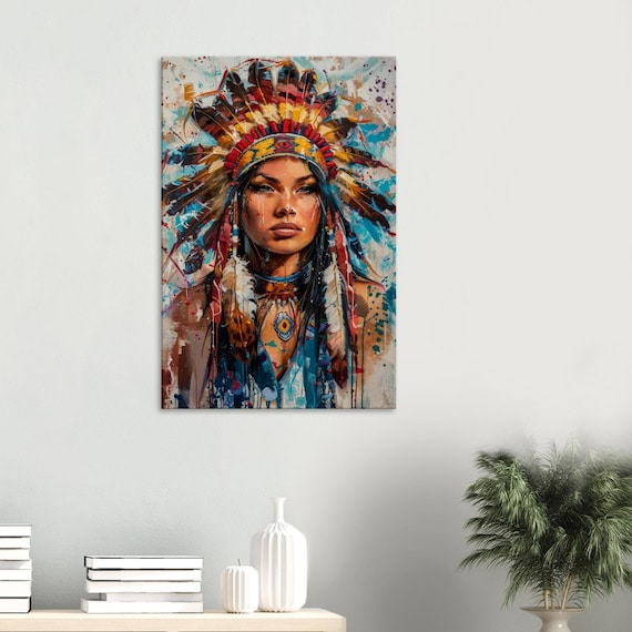 American Indian Girl Painting