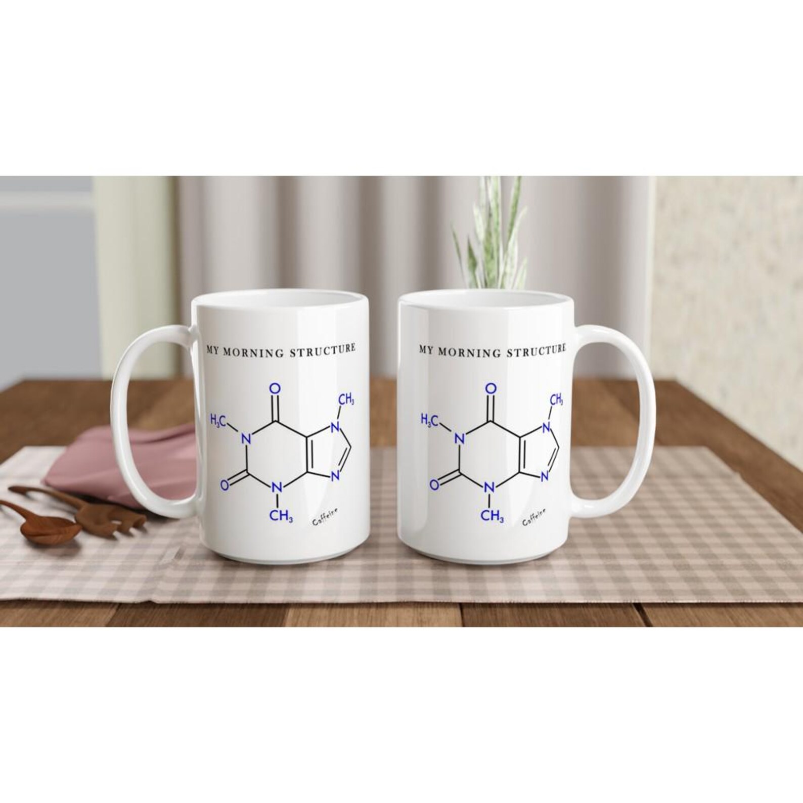 Morning Structure, Caffeine Molecule Chemical Formula Mug, Chemistry ...