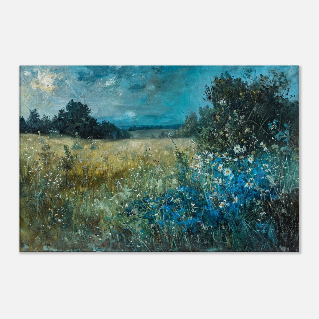 Countryside Wildflower Field Wall Art | Bedroom Decor | Countryside ...