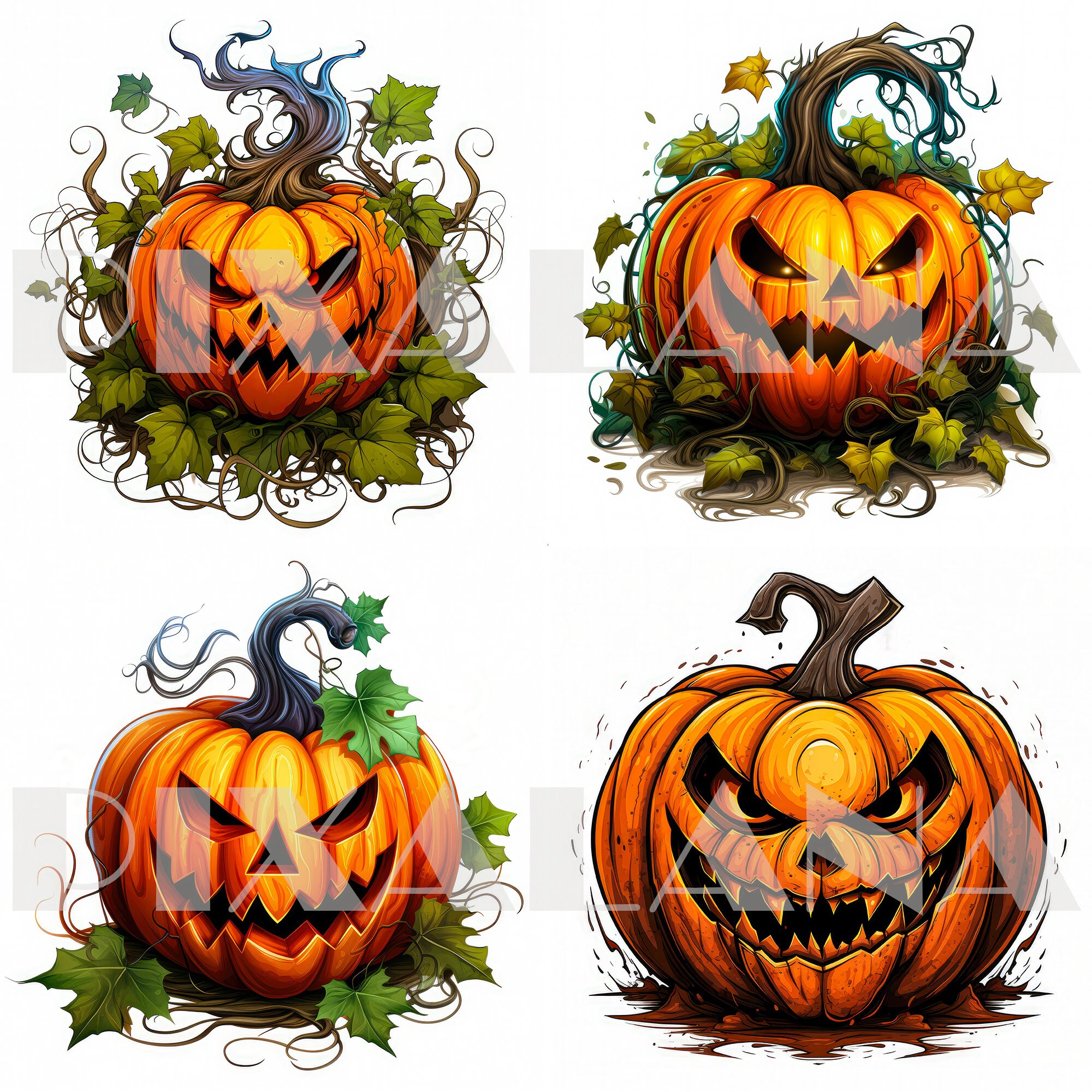 Evil Halloween Pumpkin Clipart, JPG Images (digital Download) - Etsy