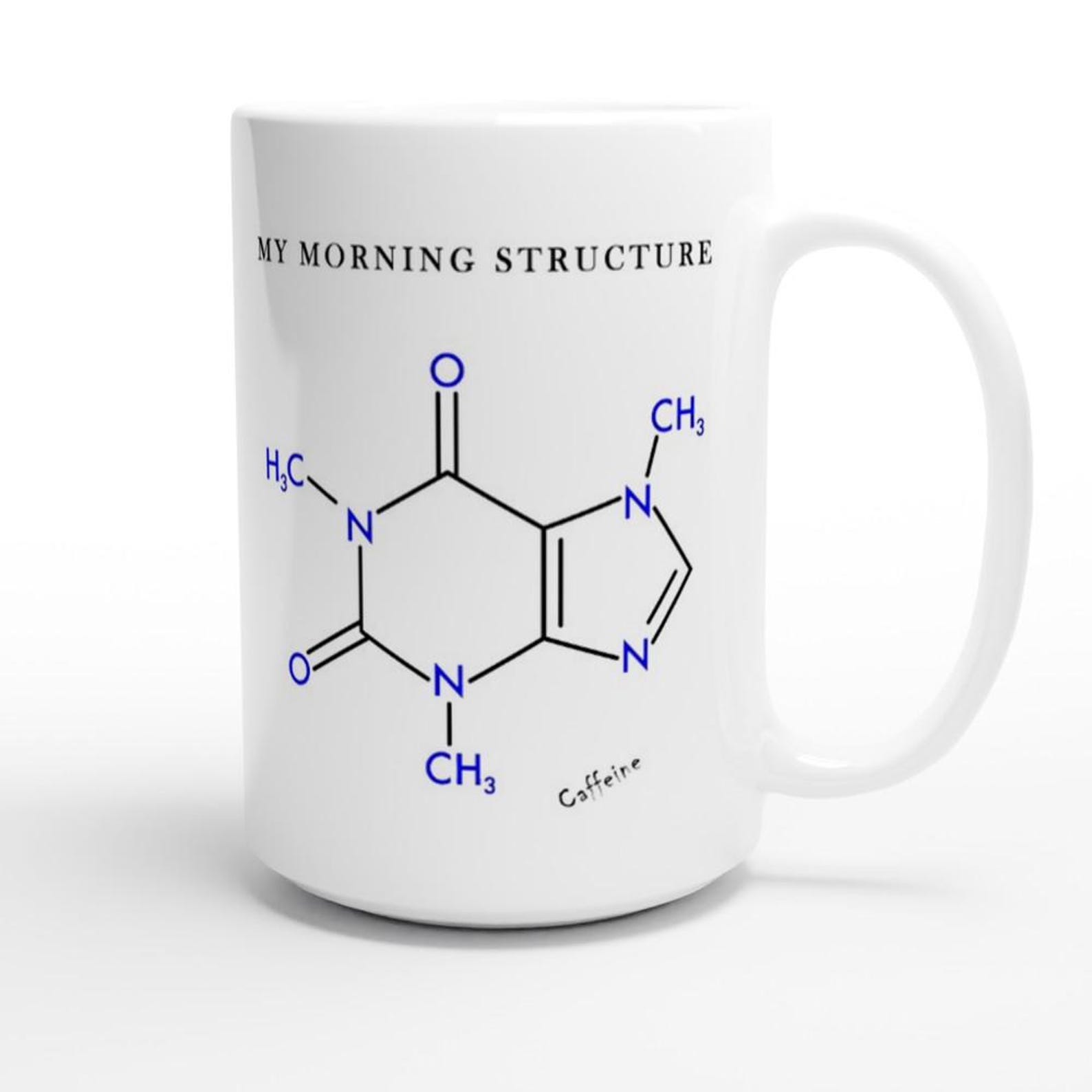 Morning Structure, Caffeine Molecule Chemical Formula Mug, Chemistry ...