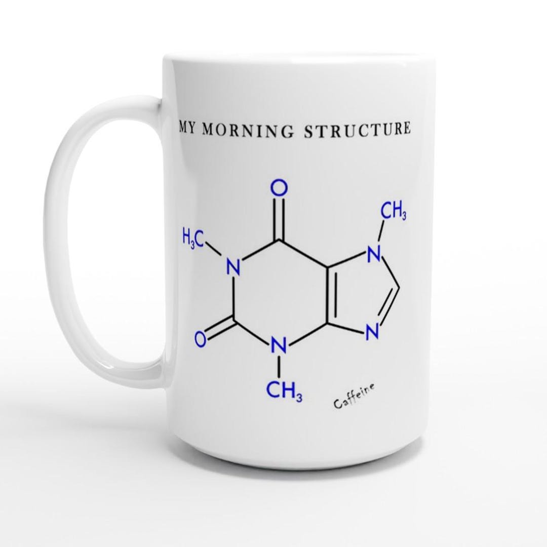 Morning Structure, Caffeine Molecule Chemical Formula Mug, Chemistry ...