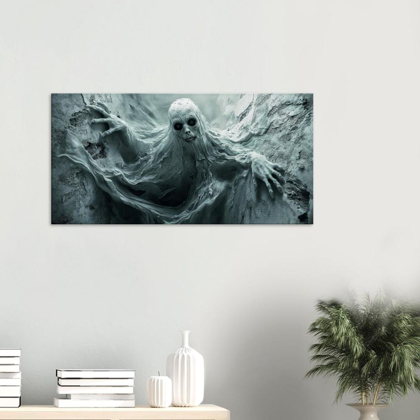 Horror Evil Ghost – Haunted Wall Decor for Halloween, Scary 3D Skull ...