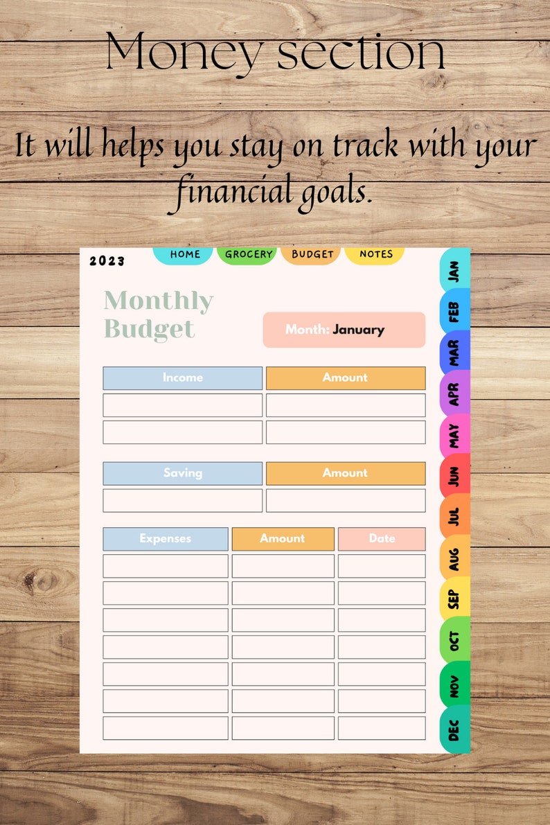 Monthly Digital Planner, Budget Planner, Digital Planner, iPad Planner ...