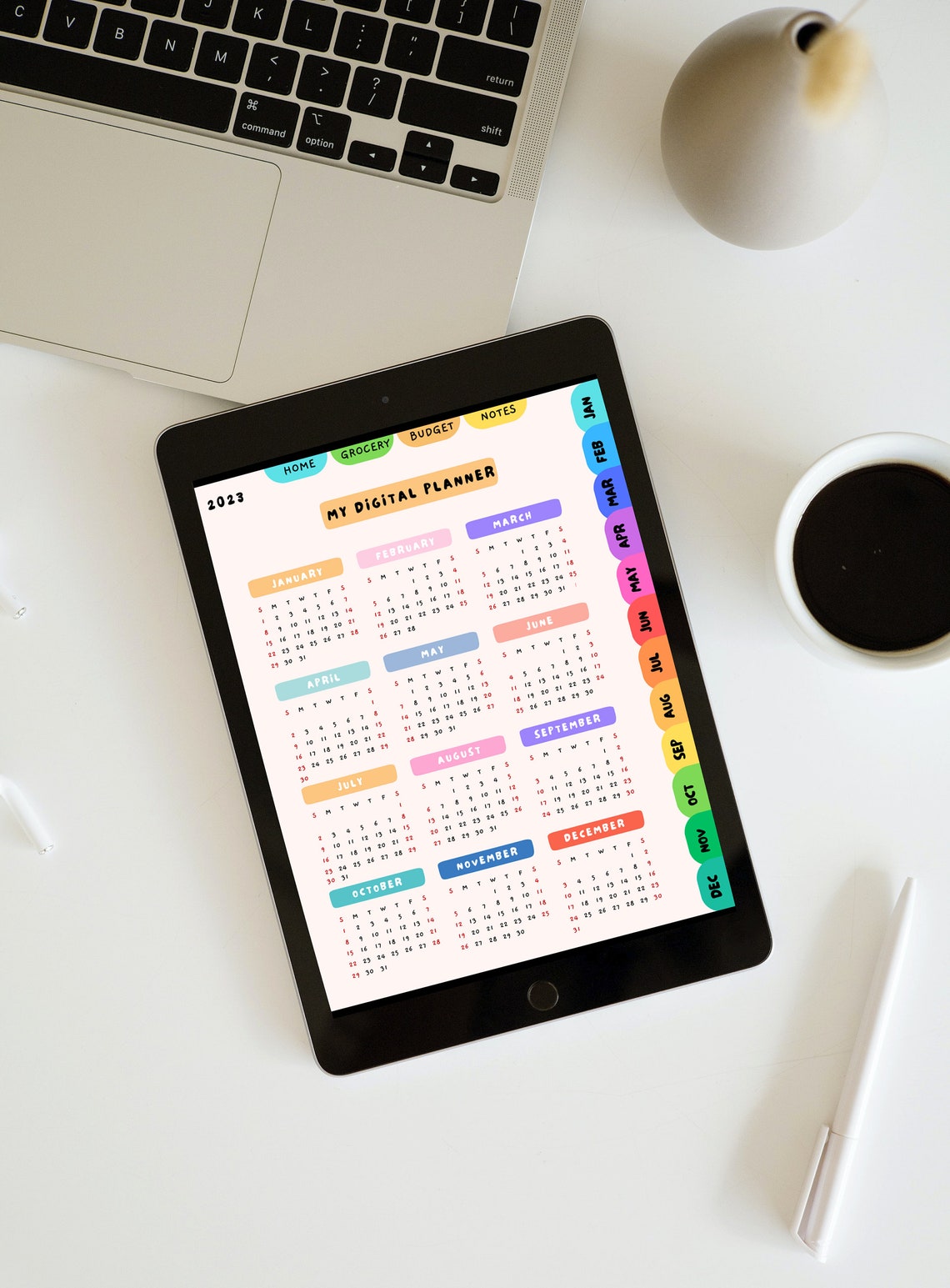 Monthly Digital Planner, Budget Planner, Digital Planner, iPad Planner ...