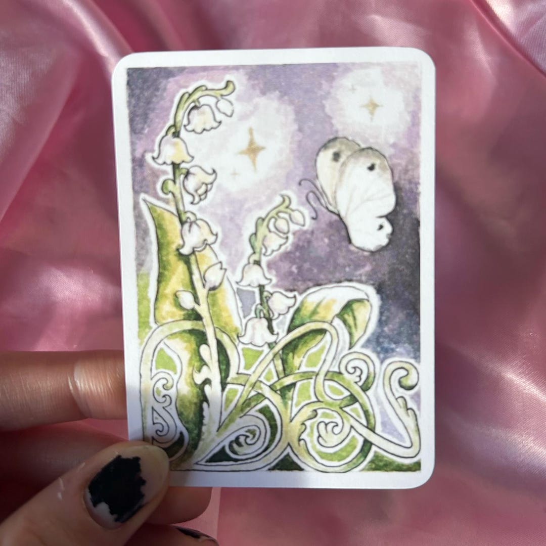 Witching Hour Pocket Print | Lily of the Valley & Butterfly Watercolour ...