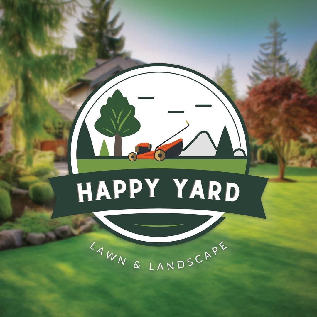 Customizable Happy Yard Lawn & Landscape Logo DIY - Etsy