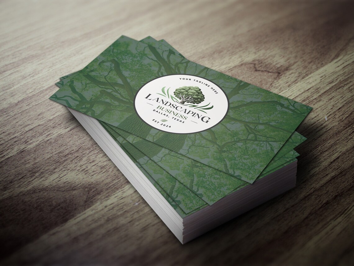Customizable Landscaping Business Card Template (canva) - Etsy