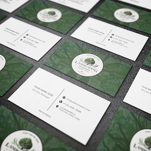 Customizable Landscaping Business Card Template, Tree Business Card ...