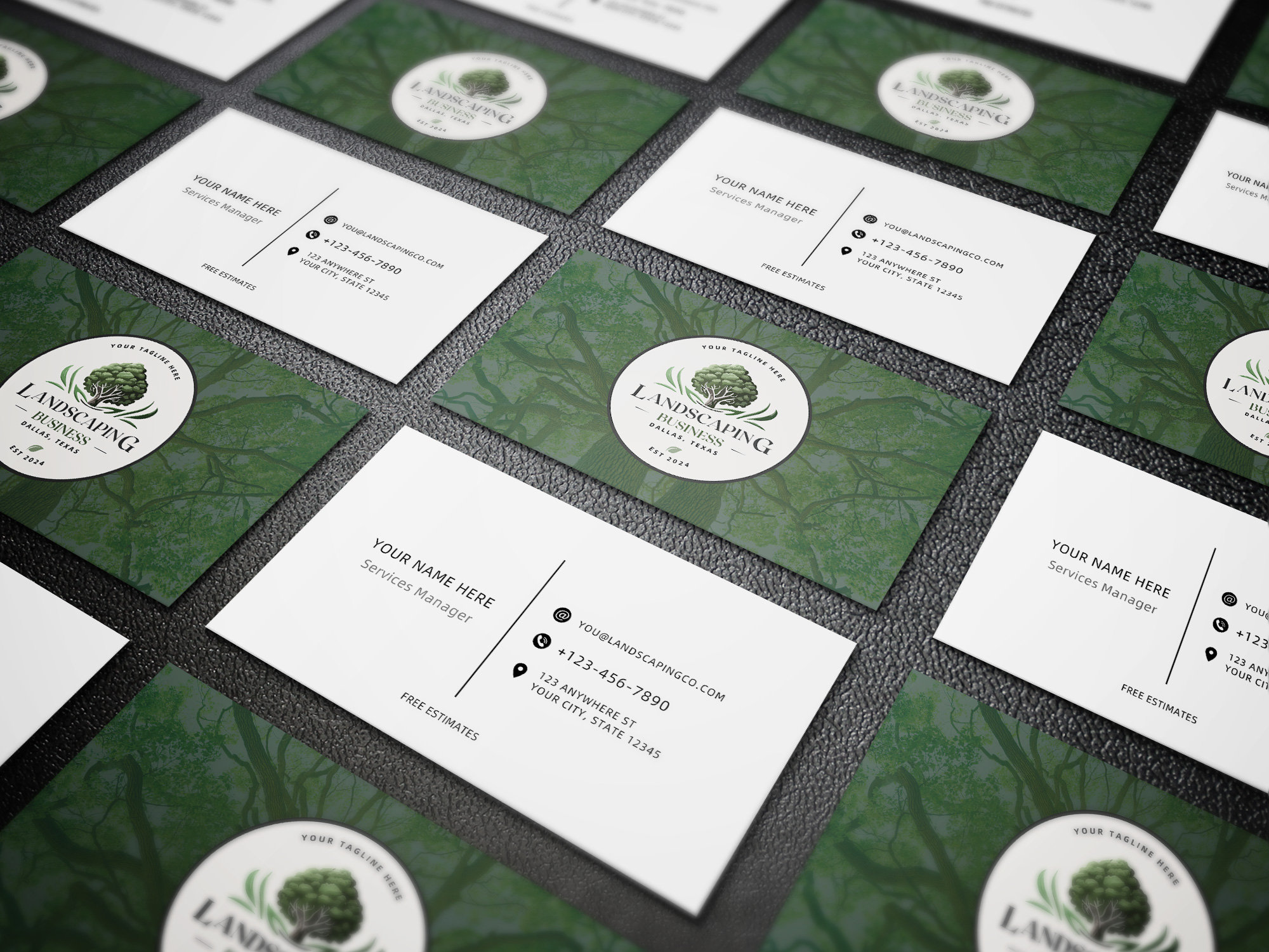 Customizable Landscaping Business Card Template (canva) - Etsy
