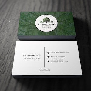 Customizable Landscaping Business Card Template, Tree Business Card ...