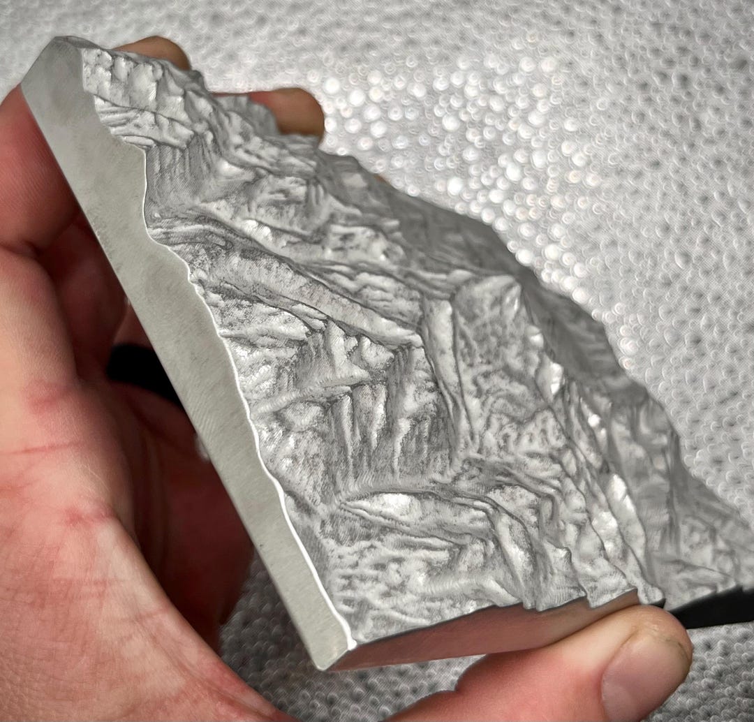 Mount baker 3D Relief Map – Solid Aluminum Cascade Topographic ...
