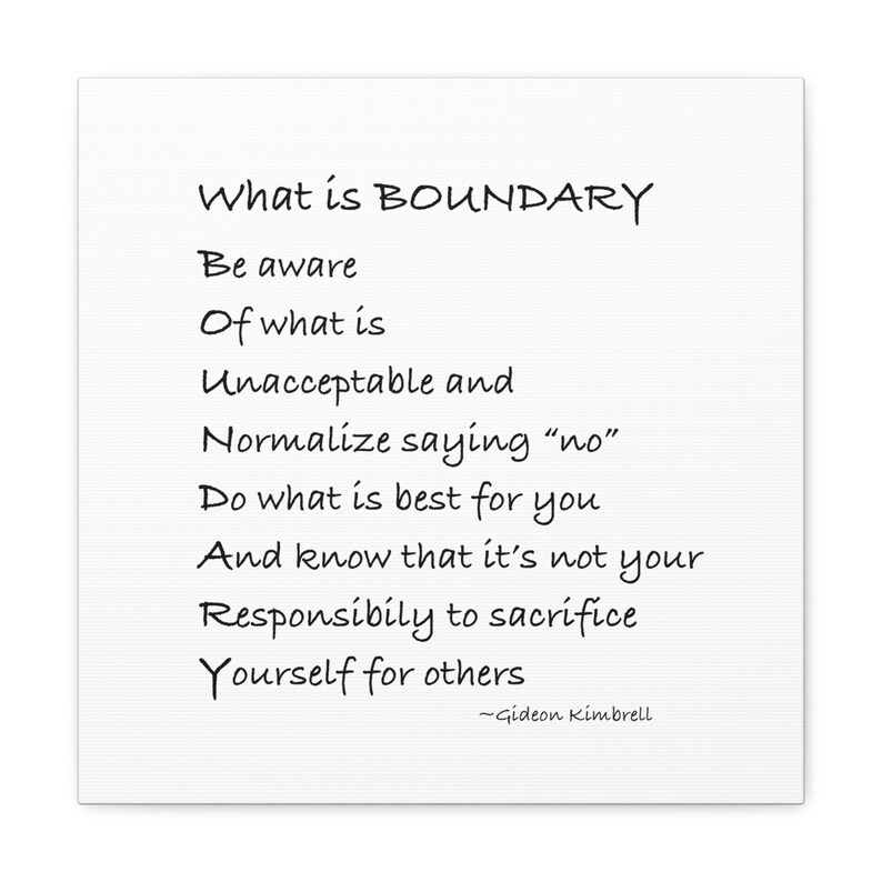 Boundary Message Inspiring Wrapped Canvas Artwork - Etsy