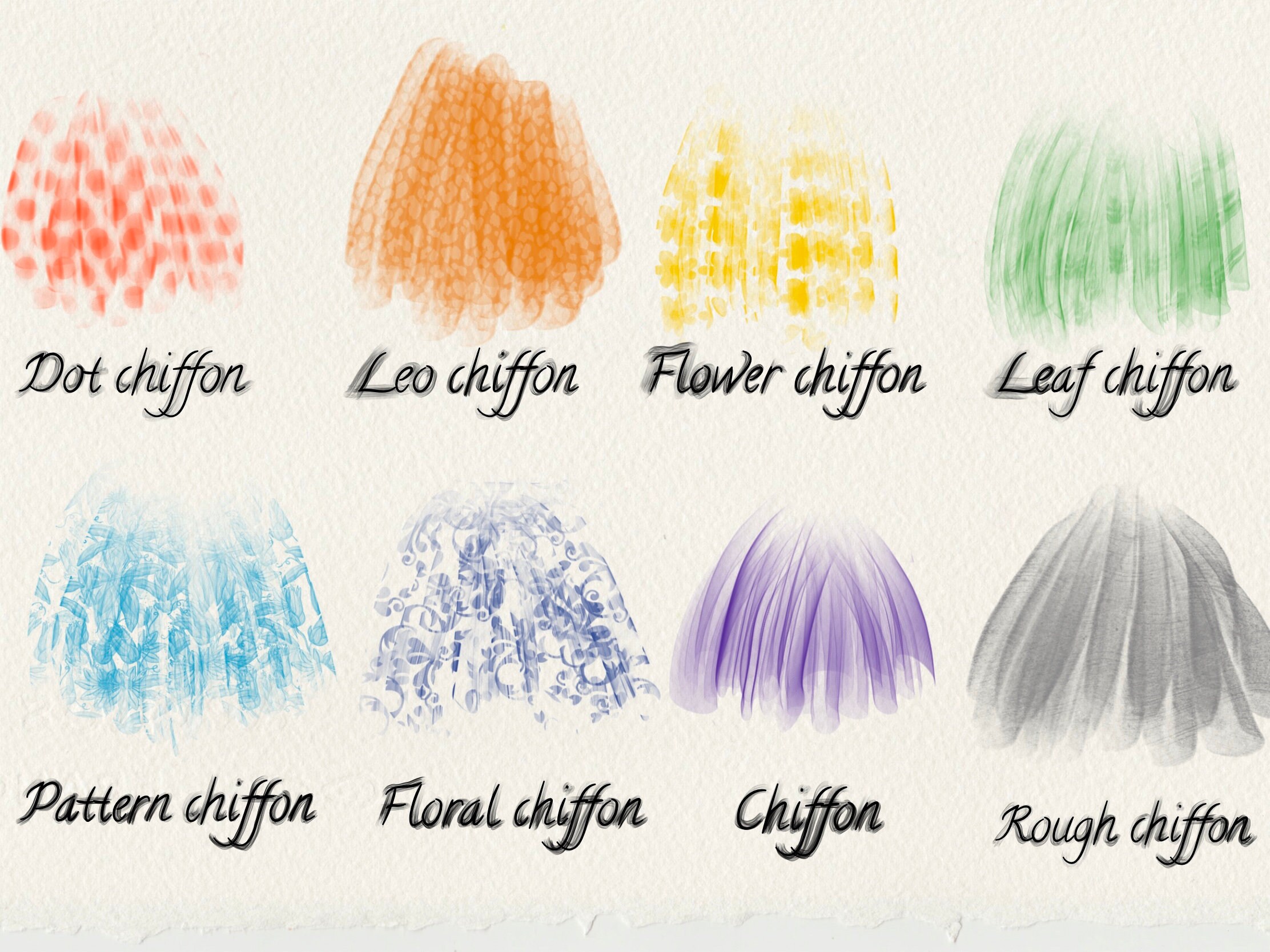 8 Chiffon Texture Digital Brushes for Procreate - Etsy