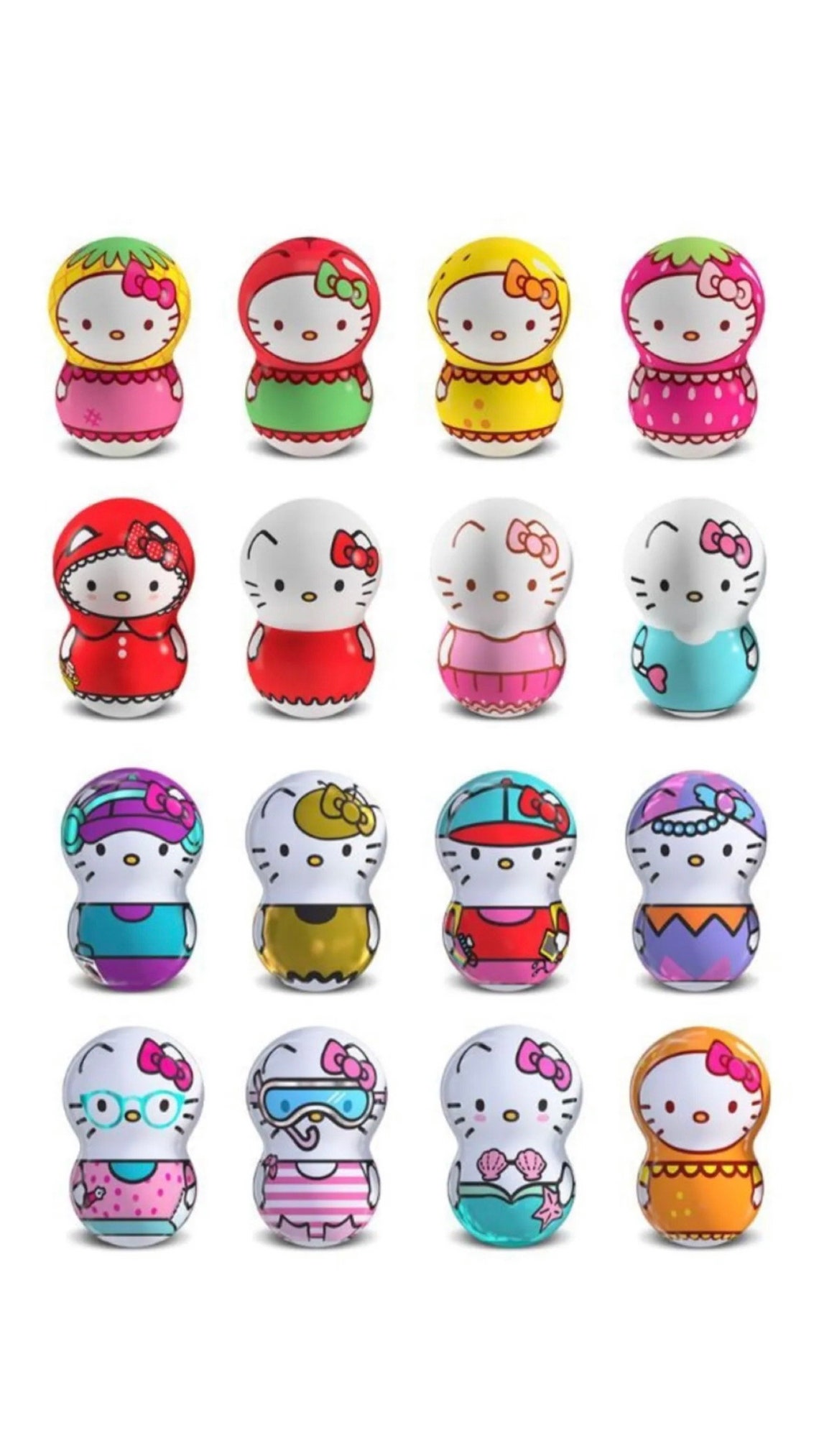 Hello Kitty Roly Poly Figures, Relkon Flipperz Hello Kitty Figures ...