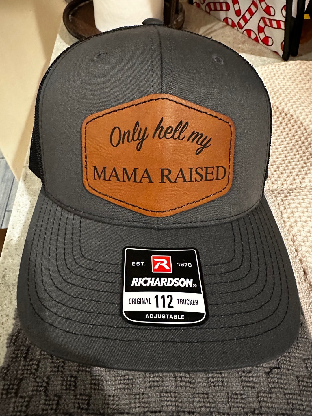 Only Hell My Mama Raised / Leather Patch Hat / Richardson 112 - Etsy