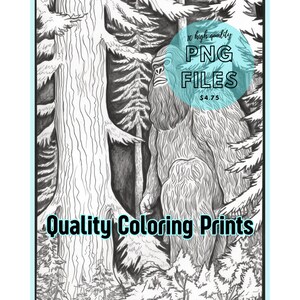 Bigfoot Sasquatch 10 Coloring Pages, Digital Download, Adult Coloring ...