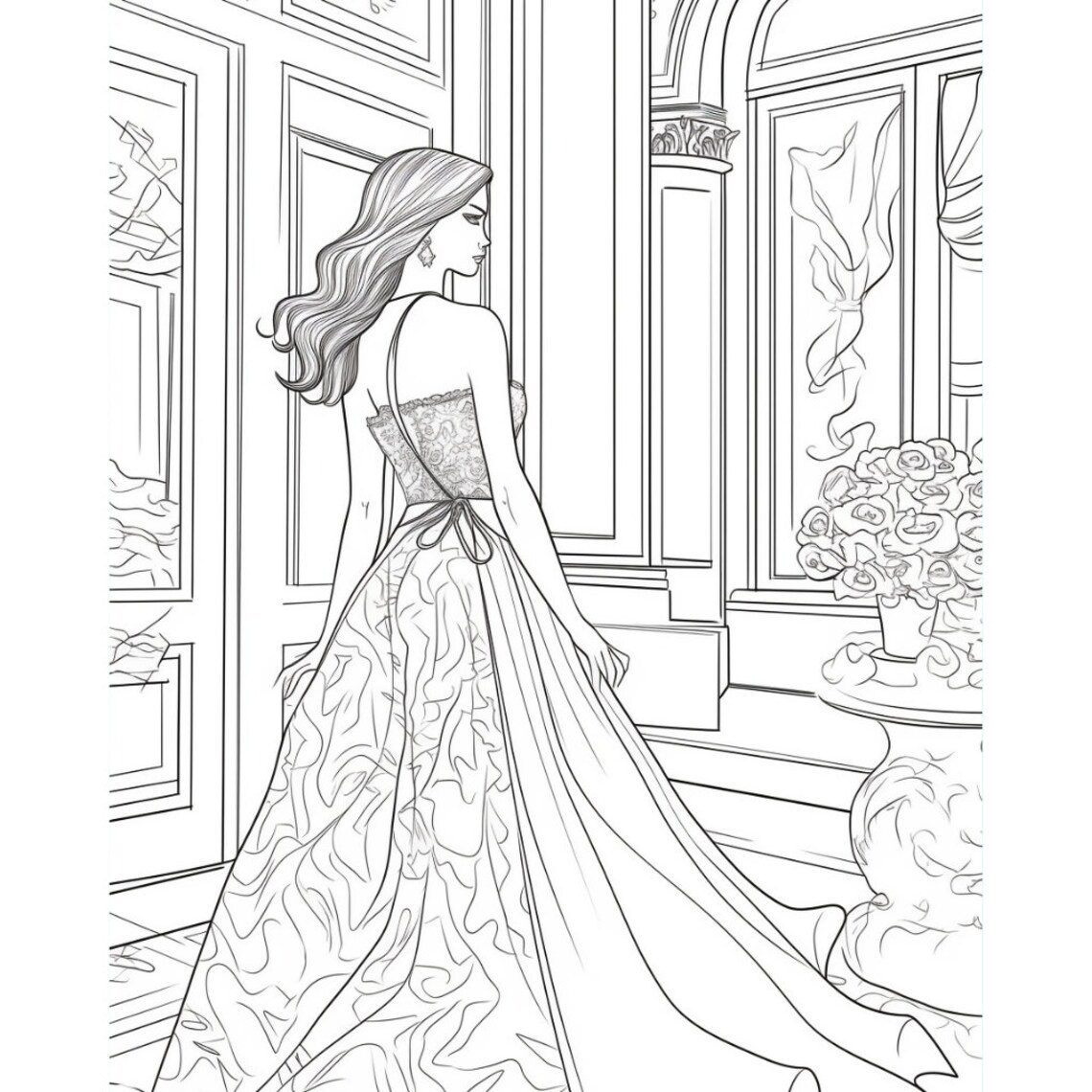 Fashion Dress Shopping Coloring Pages, 10 PDF Coloring Pages, Kids ...