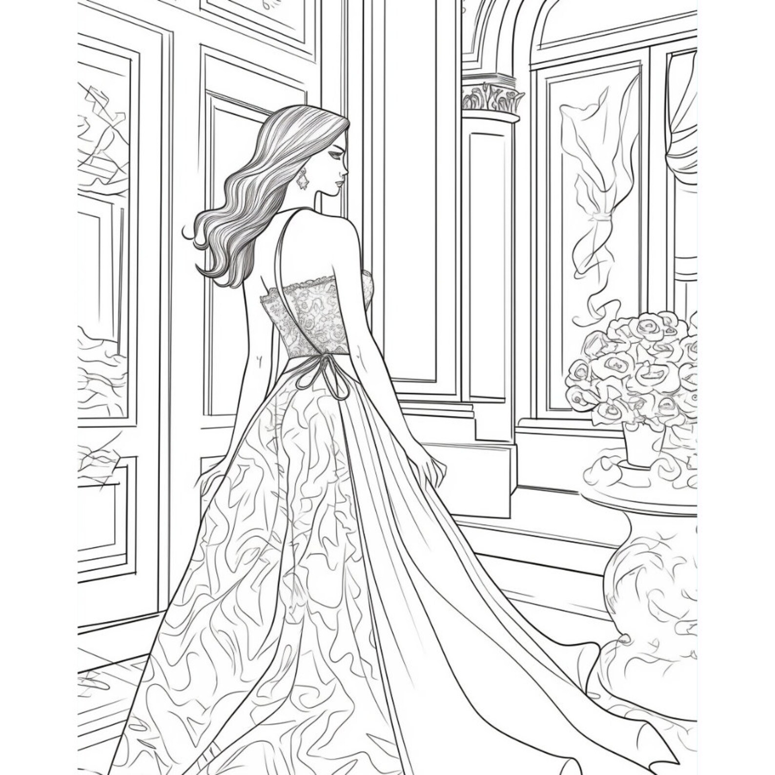 Fashion Dress Shopping Coloring Pages, 10 PDF Coloring Pages, Kids ...