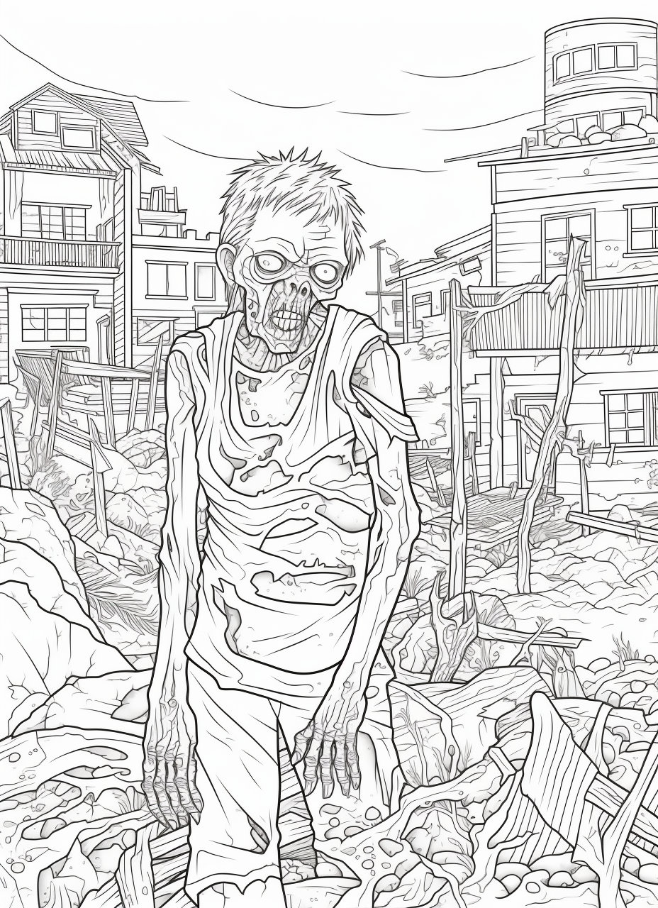 10 Zombie Apocalypse Adult Coloring Pages, Instant Download, PDF ...