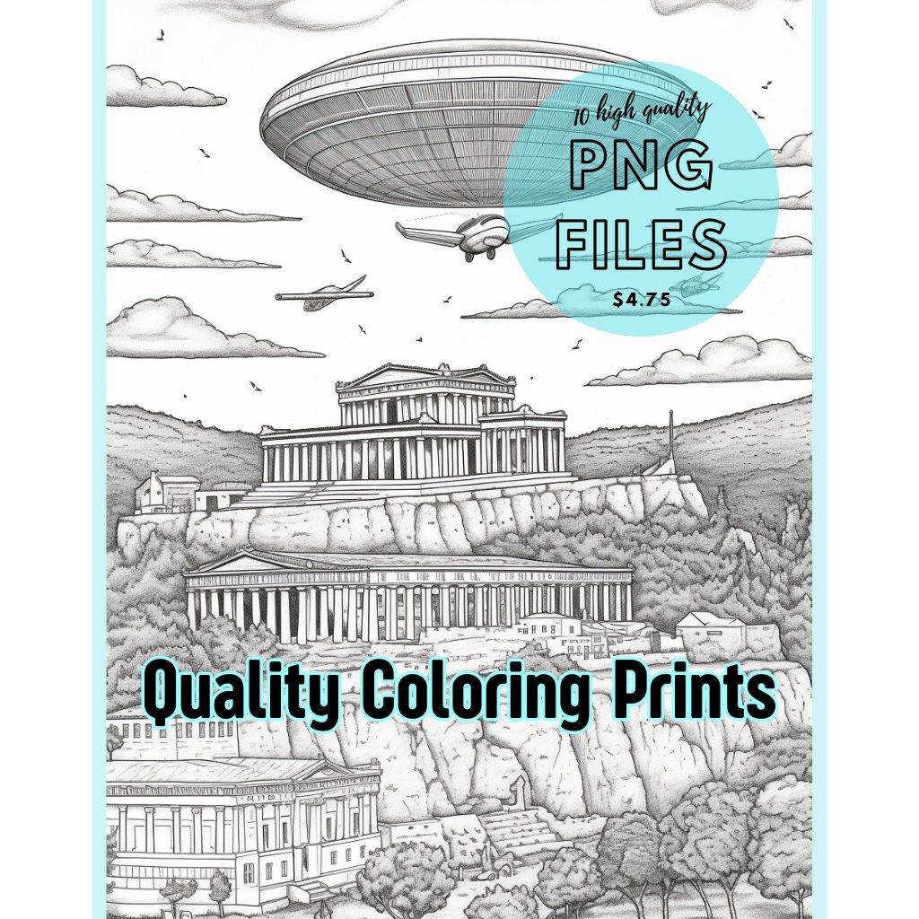 Ufos Coloring Pages, Adult Coloring Book, Adult Coloring Pages, Digital ...