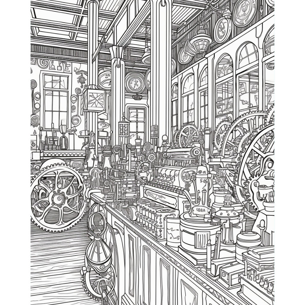 Adult Coloring Pages, 10 Steampunk General Store Coloring Pages ...