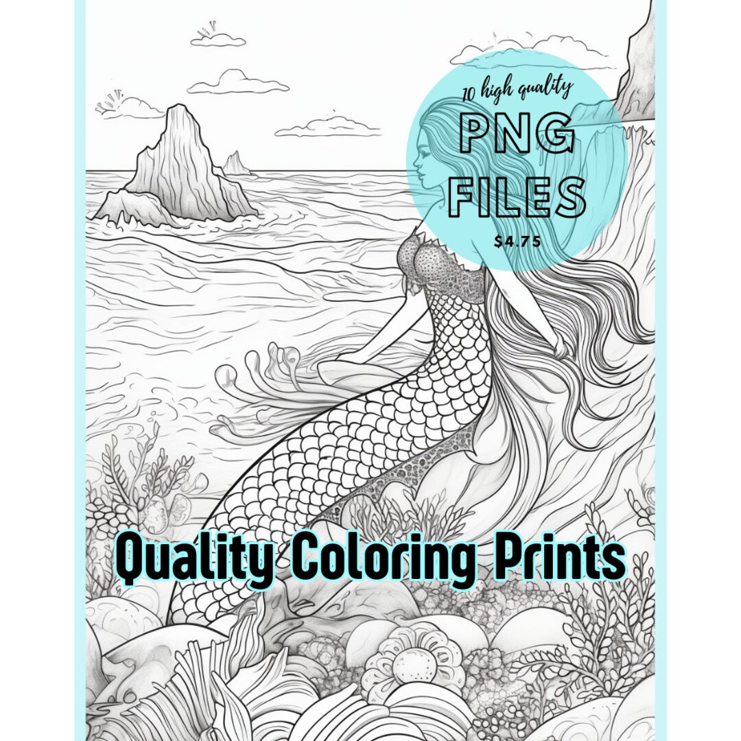 Mermaid Coloring Pages, Adult Coloring Books, Adult Coloring Pages ...