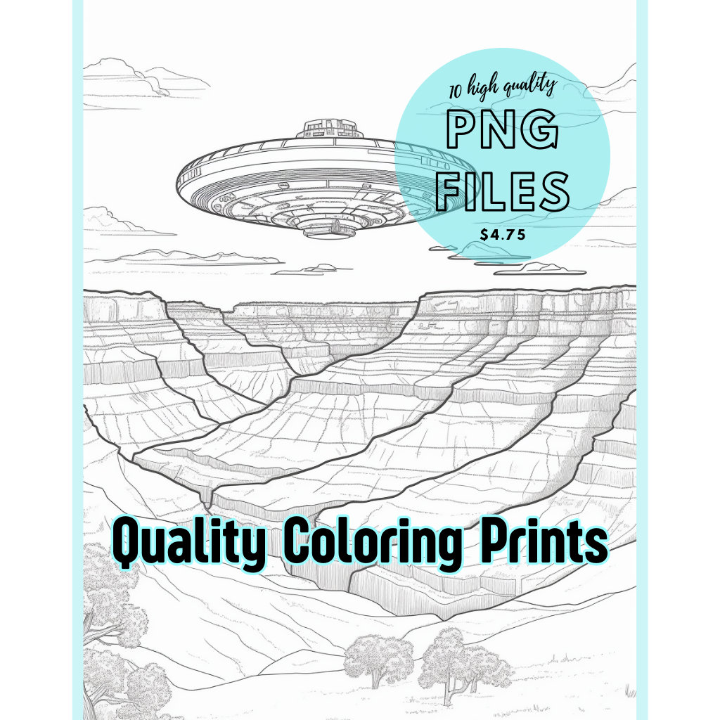 Ufos Coloring Pages, Adult Coloring Book, Adult Coloring Pages, Digital ...