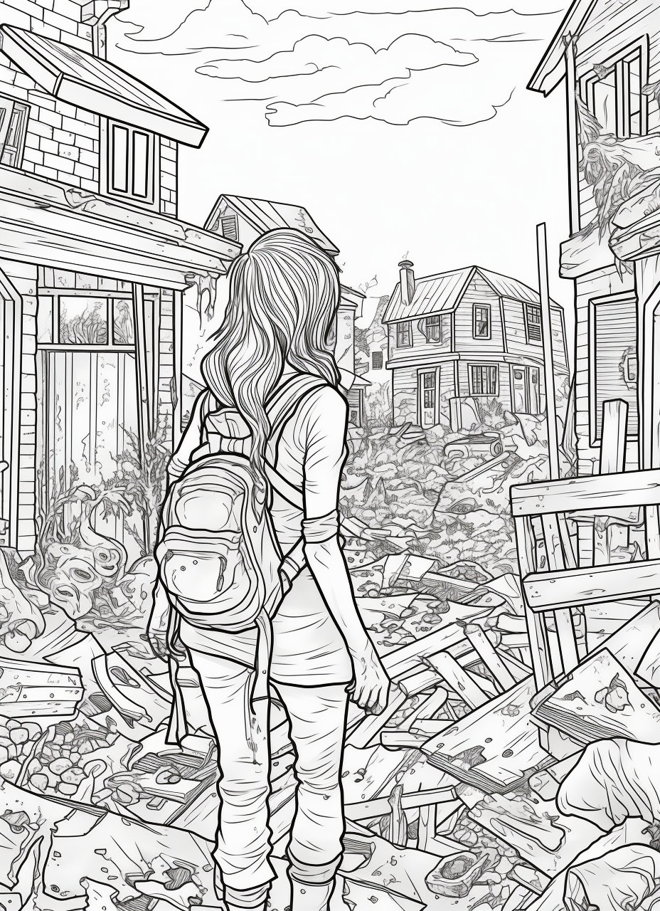 10 Zombie Apocalypse Adult Coloring Pages, Instant Download, PDF ...
