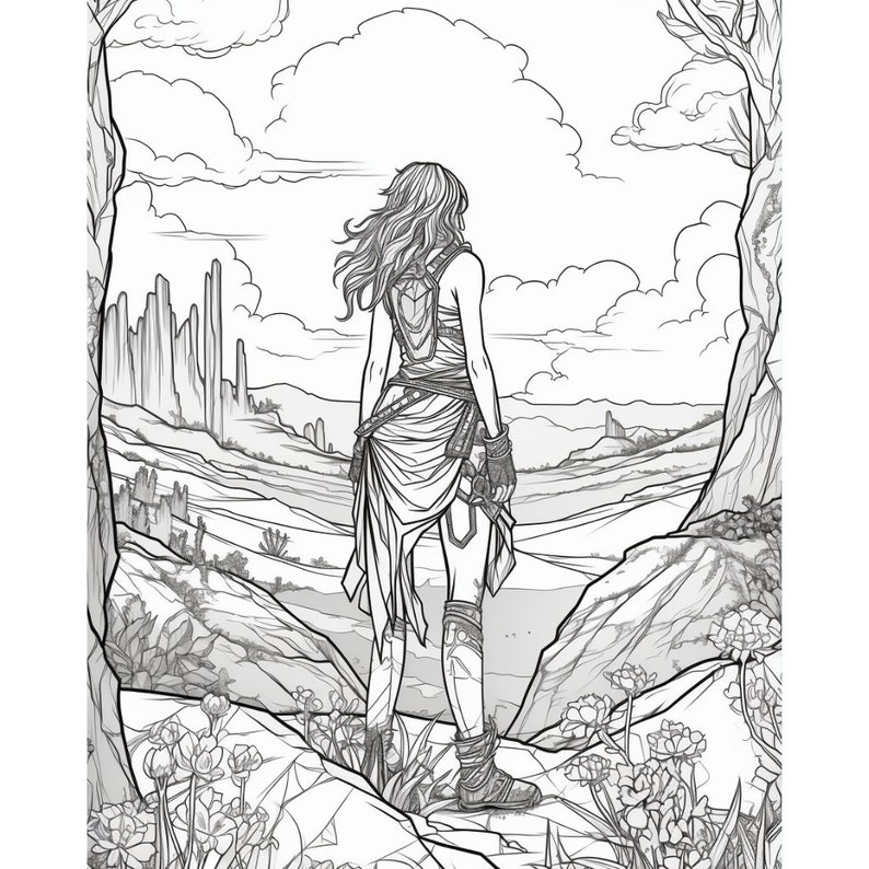 Coloring Pages for Adults, 10 Wanderer Coloring Pages, Adult Coloring ...