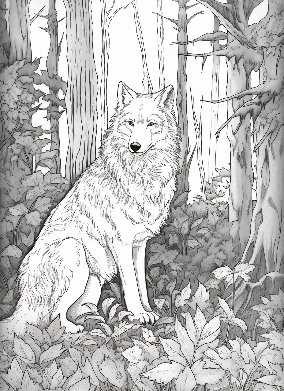 Adult Coloring Pages 20 Wolf Adult Coloring Page Collection - Etsy