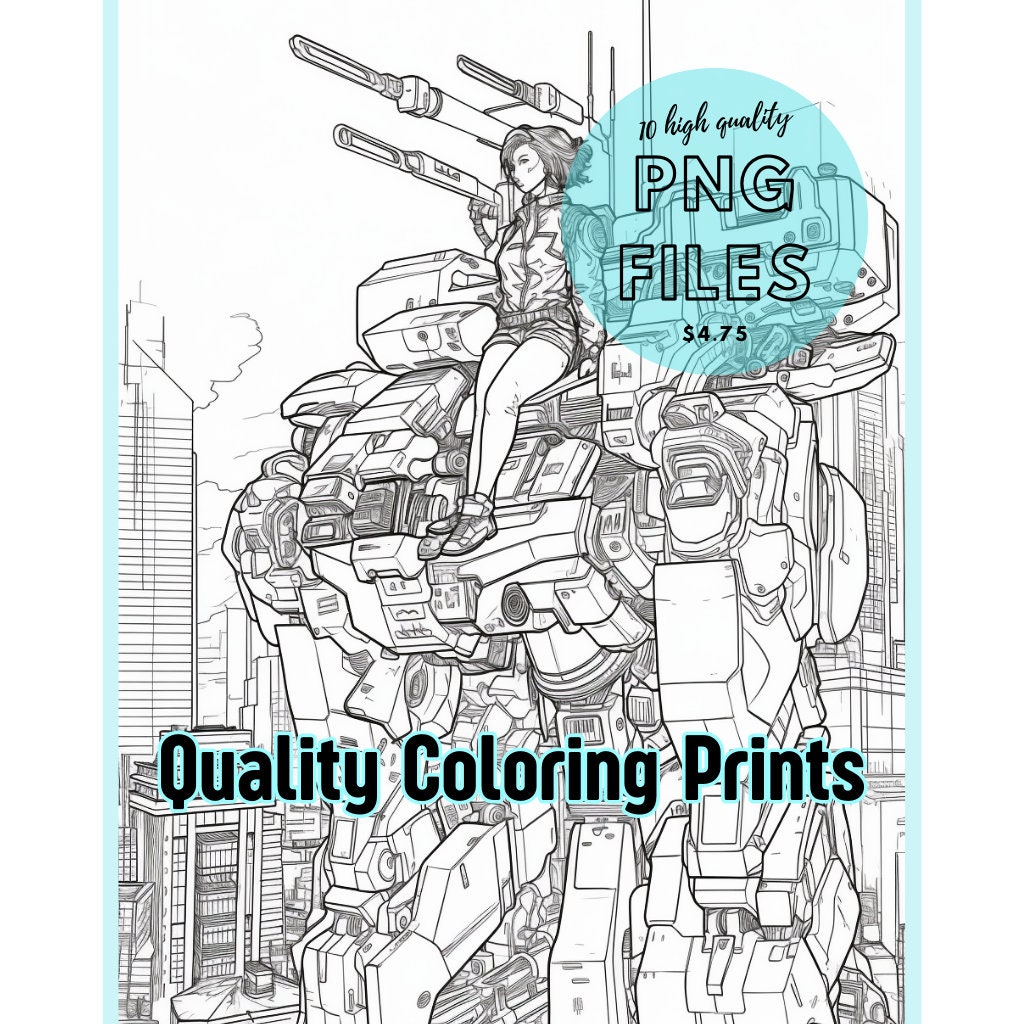 Mech Pilots 10 Coloring Pages, Adult Coloring Pages, Adult Coloring ...