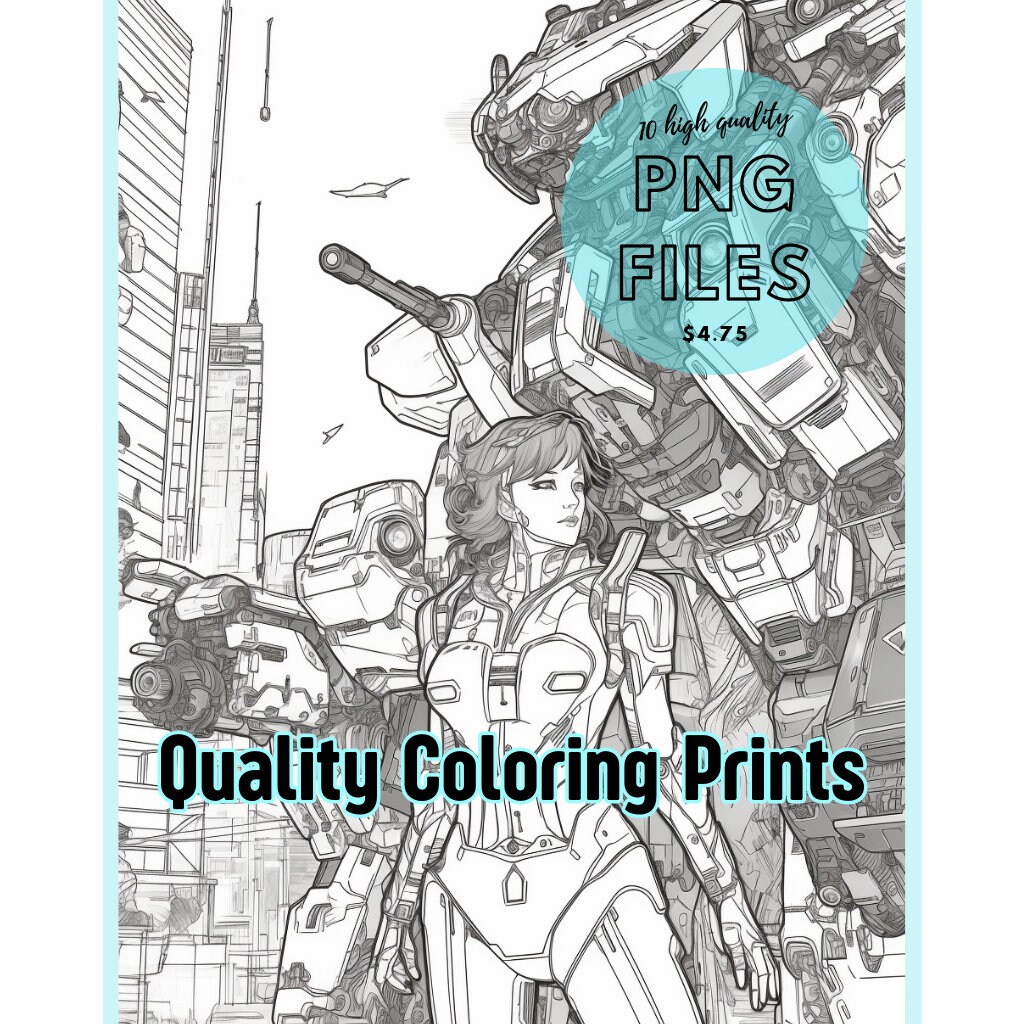 Mech Pilots 10 Coloring Pages, Adult Coloring Pages, Adult Coloring ...