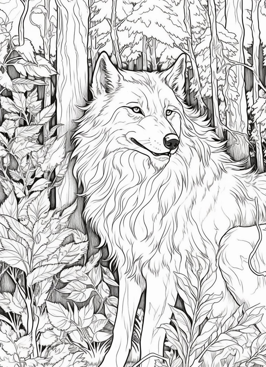 Adult Coloring Pages 20 Wolf Adult Coloring Page Collection - Etsy