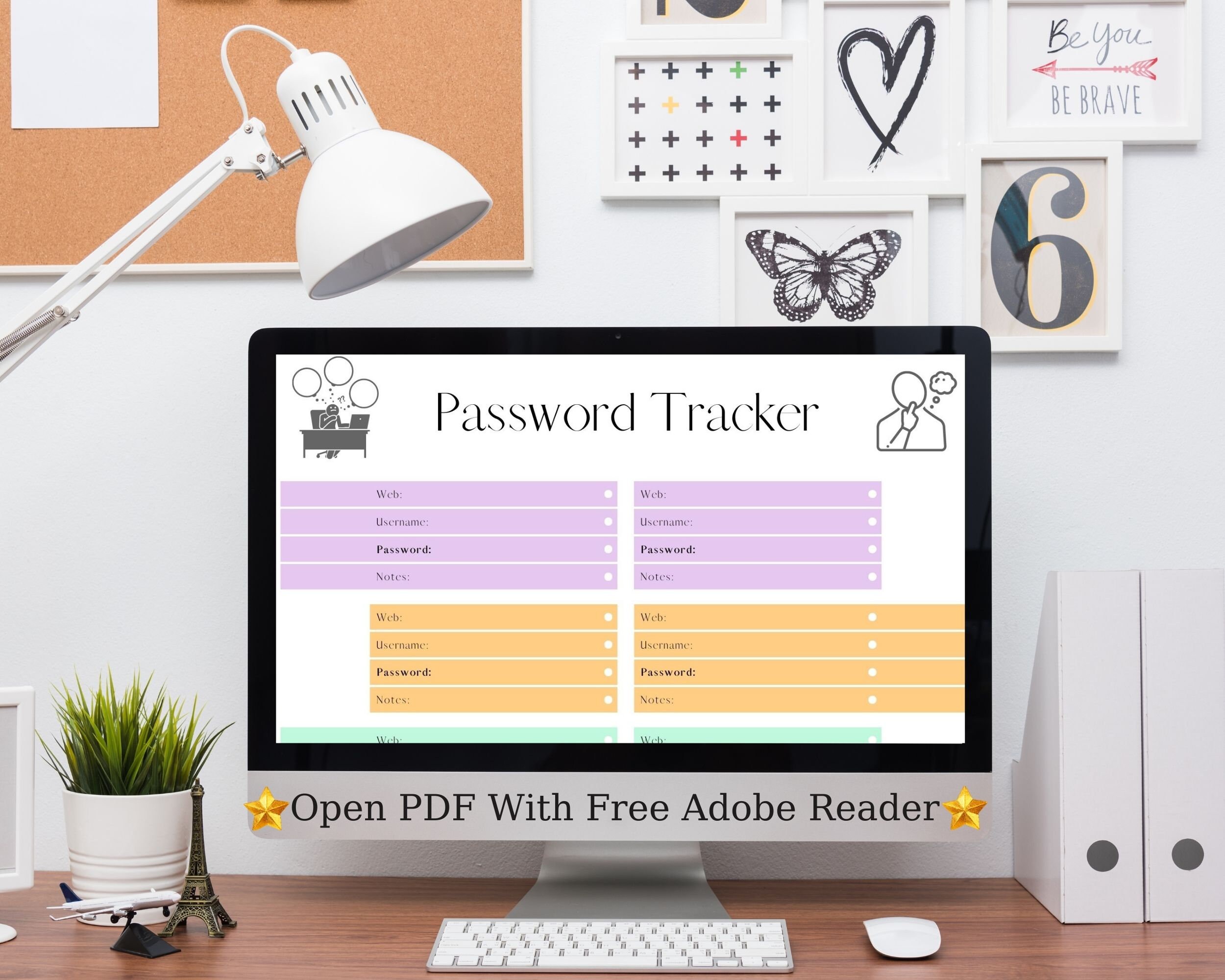 Password Tracker Printable, Password Keeper Fillable, Password ...