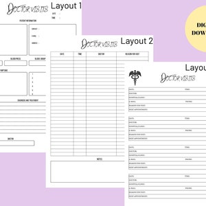 Printable and Fillable PDF Personal Doctor Visit Forms, Medicine ...