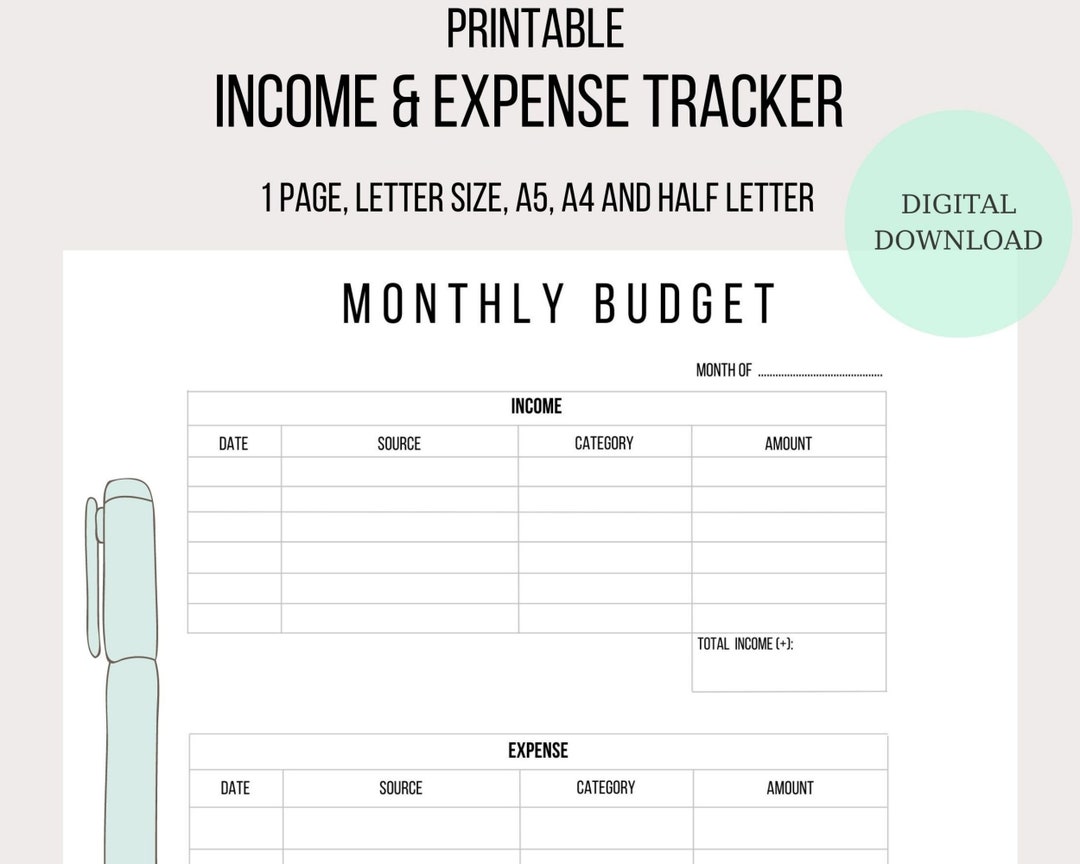 Income Tracker, Expense Tracker, Budget Planner,financial Planner ...