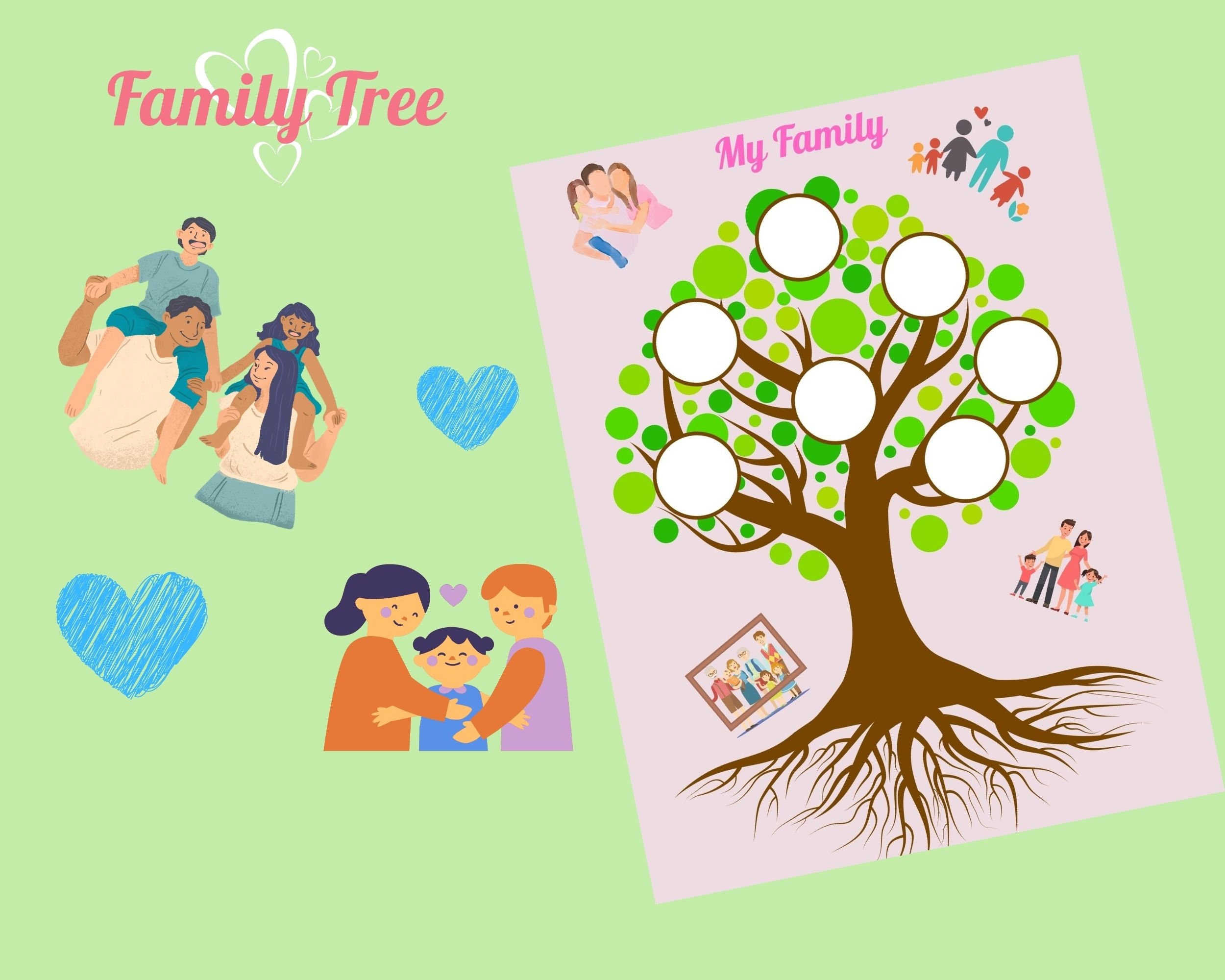 Family Tree for Kids, Family Tree, Educational Pages for Kids, Kids ...