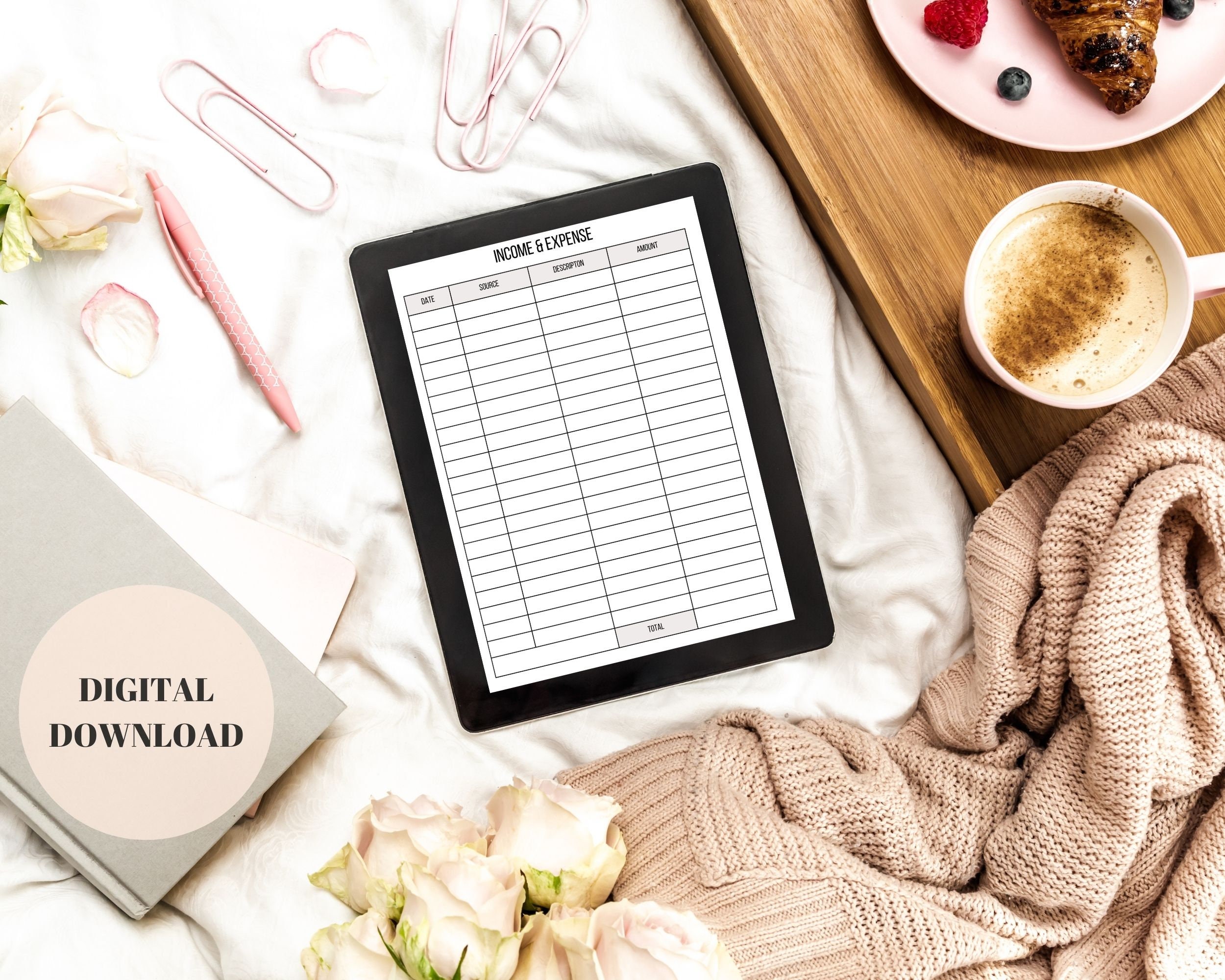 Income Tracker, Expense Tracker, Budget Planner,fillable Income Planner ...