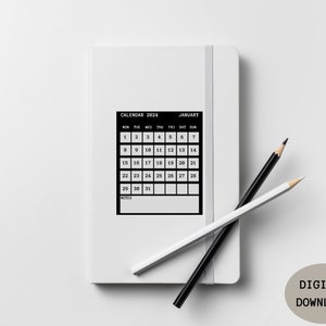 2024 Calendar Stickers, Printable Calendar, Monthly Calendar, Calendar ...