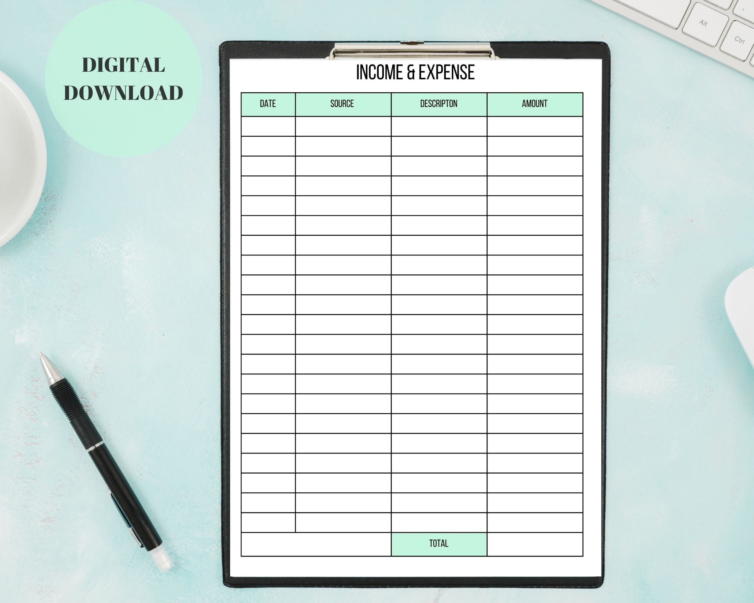 Income Tracker, Expense Tracker, Budget Planner,fillable Income Planner ...