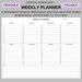 Weekly Planner Printable and Fillable Form, Weekly Organizer, Office ...