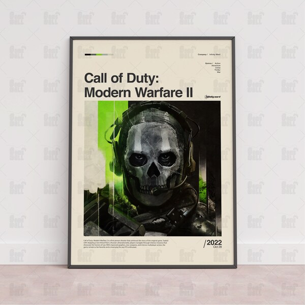 Modern Warfare Ghost Poster - Etsy