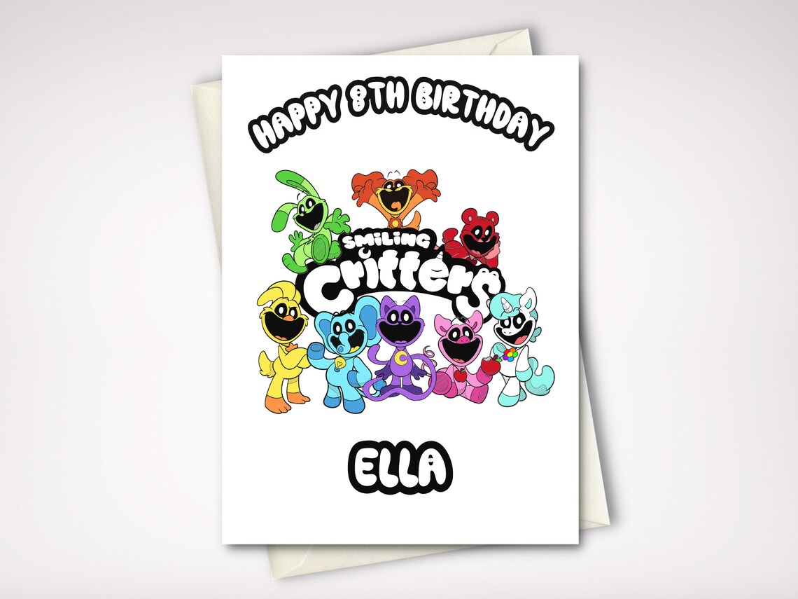 Personalised Smiling Critters Birthday Card- Kids Personalised Birthday ...