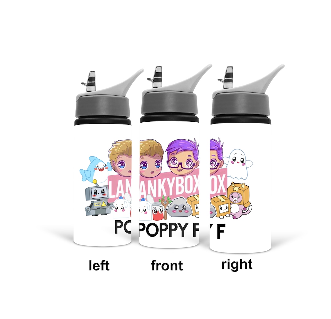 Lankybox Personalised Kids Water Bottle, Lanky Box Kids, Aluminium ...