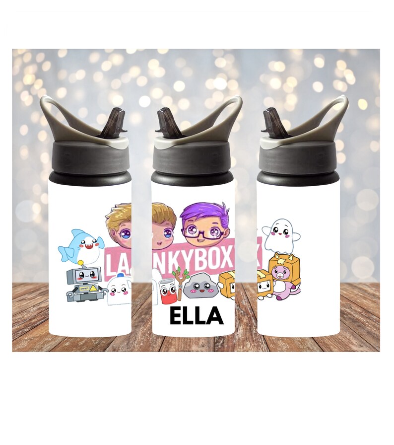 Lankybox Personalised Kids Water Bottle - Etsy